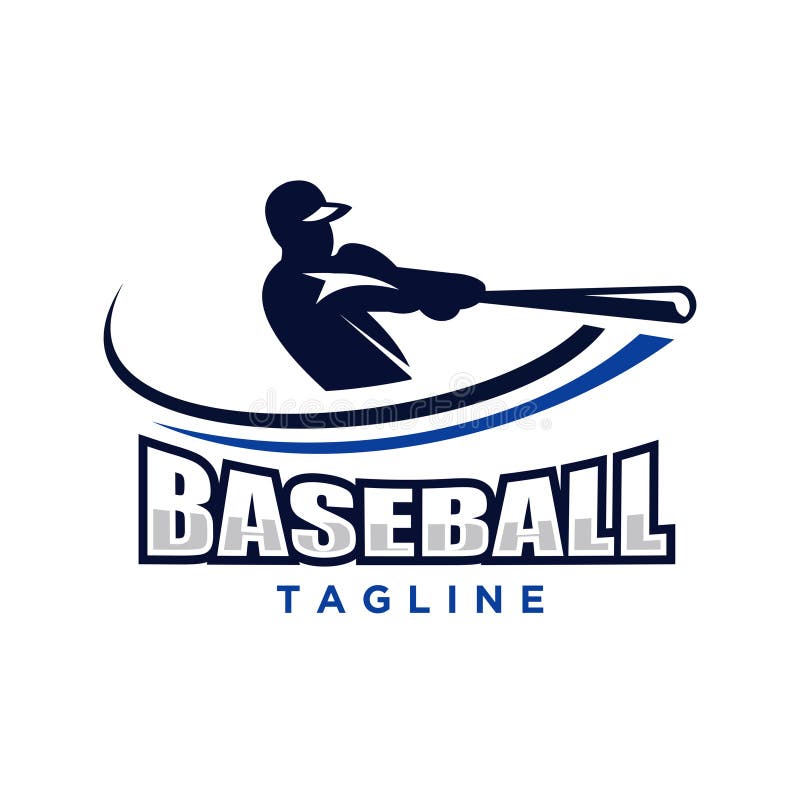 Baseball Logo with a Silhouette of a Player Hitting the Ball ...