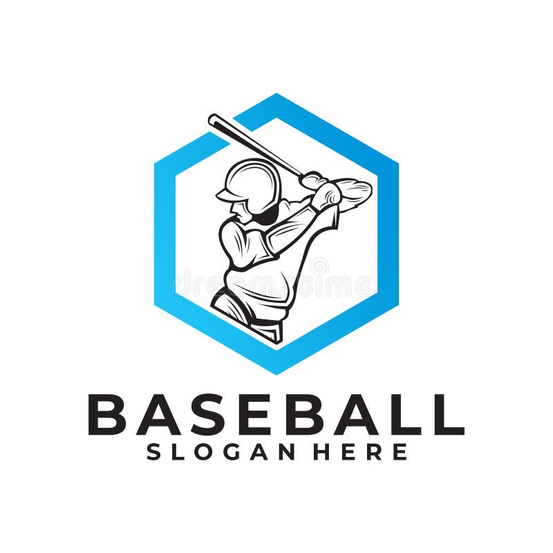 Baseball Logo Vector Design Silhouette Stock Vector - Illustration of ...