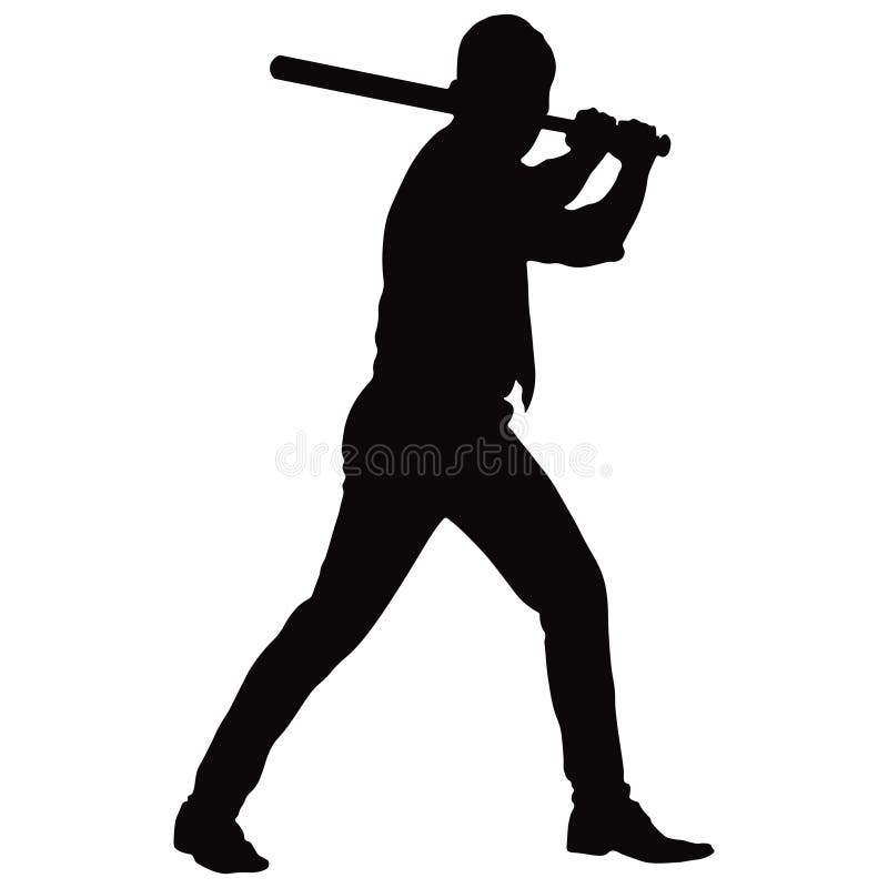 Baseball Man Silhouette stock illustration. Illustration of pitcher ...
