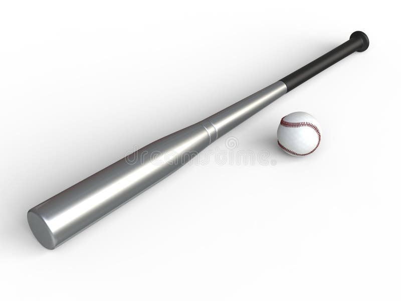 Baseball with Metallic Baseball Bat Stock Photo - Image of hardball ...