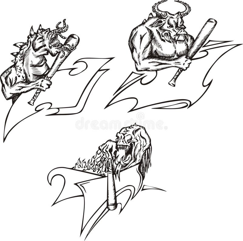 Baseball Monster Templates (set 1) Stock Vector - Illustration of ...