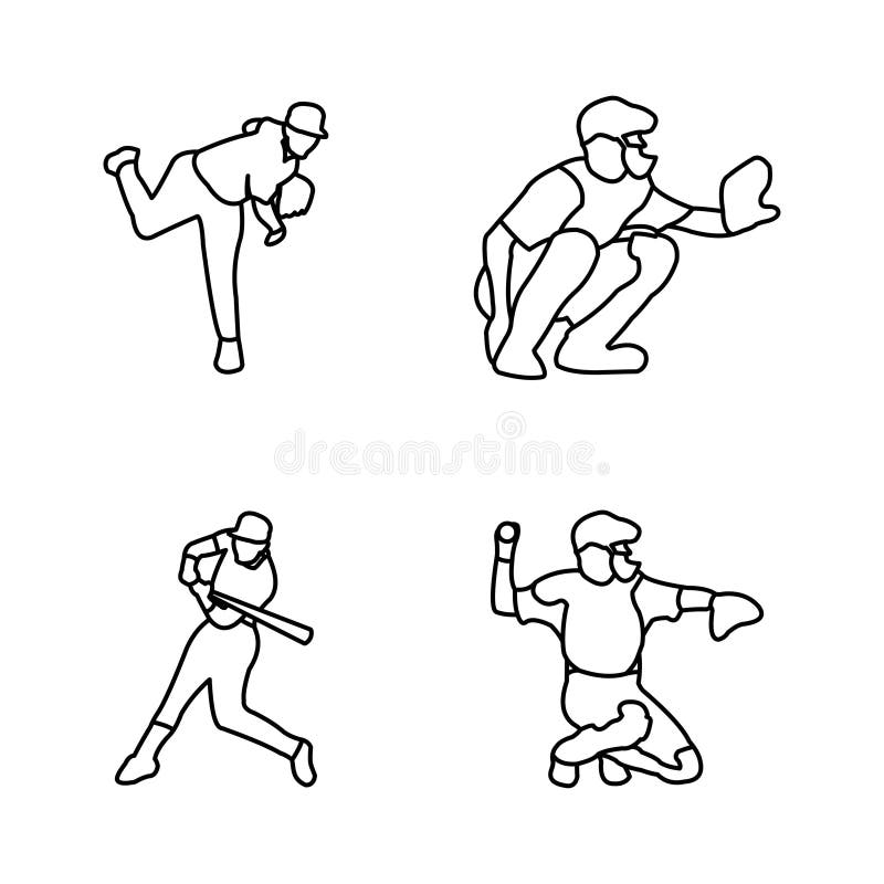 Baseball Motion Line Illustration Vector Design Stock Vector ...