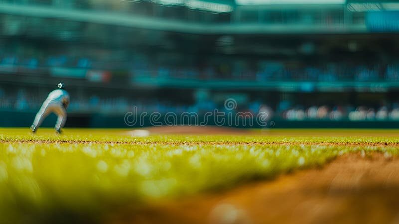 Baseball on a Mound, Blurred Game on TV. Picture Stock Photo - Image of ...