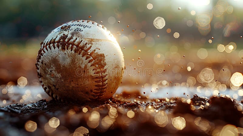 Baseball in the Mud after a Rainy Game Stock Illustration ...