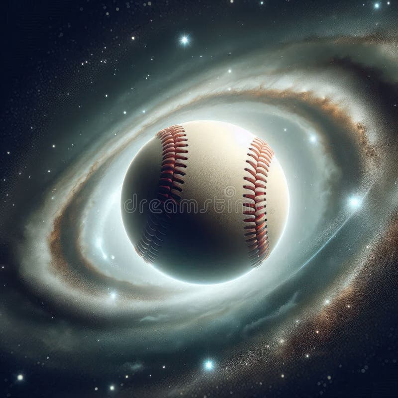 Baseball in Outer Space with a Galaxy in the Background. Stock Photo ...