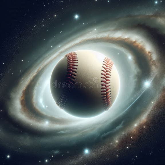 Baseball in Outer Space with a Galaxy in the Background. Stock Photo ...