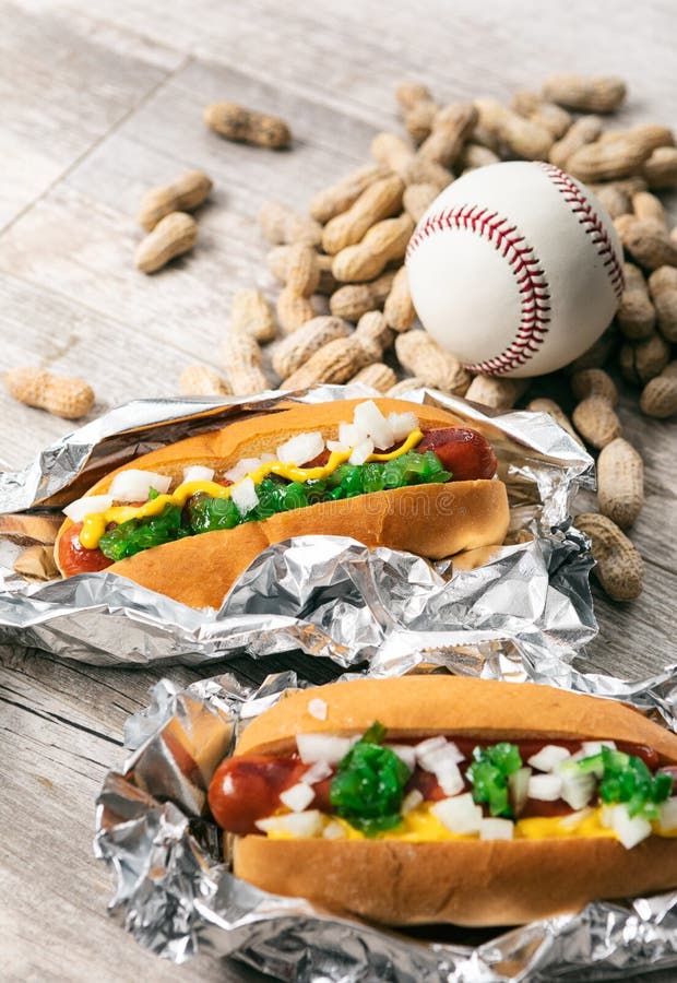 Baseball Peanuts and Hot Dog Summer Background Stock Image - Image of ...