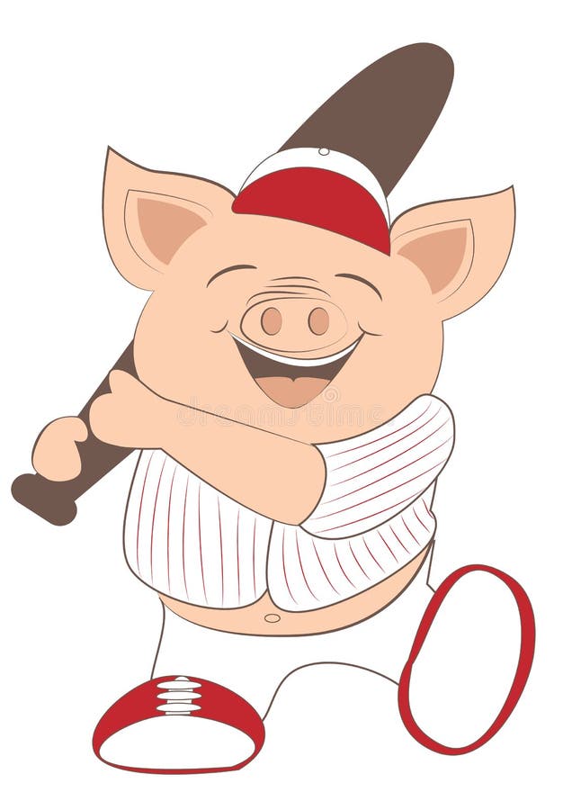 Pig baseball player stock vector. Illustration of pitcher - 35934258