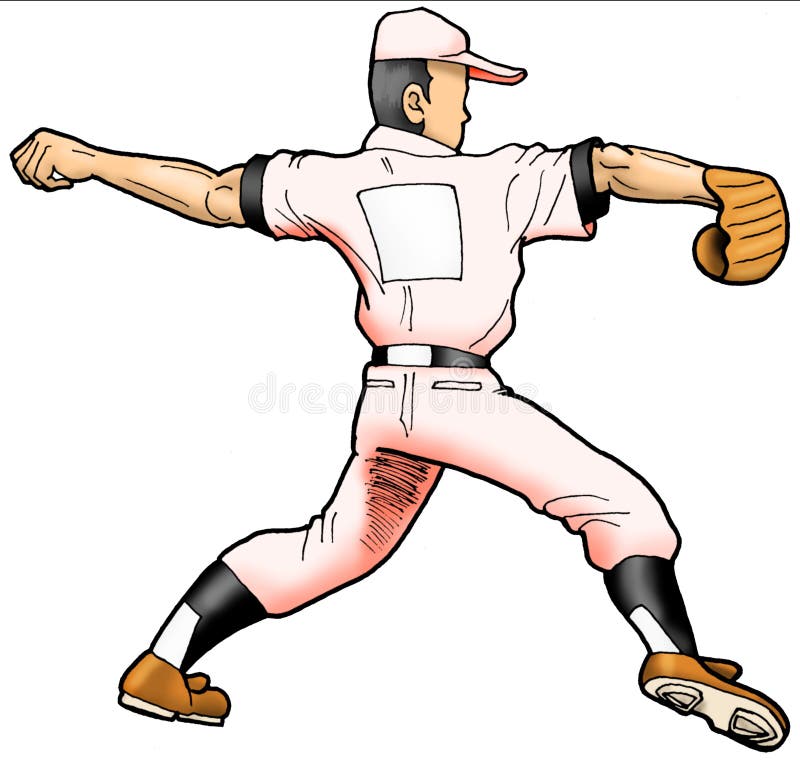 Baseball pitcher stock vector. Illustration of white, strike - 2539272