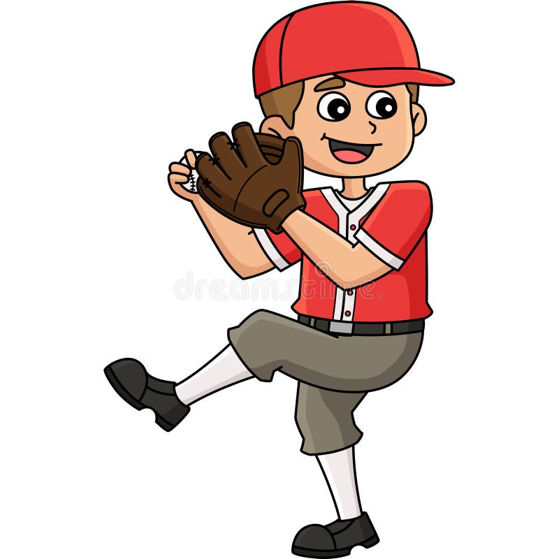 Baseball Pitcher Cartoon Colored Clipart Stock Vector - Illustration of ...