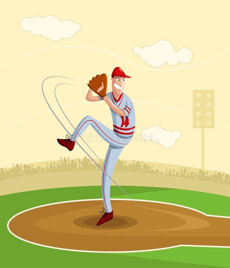 Baseball Pitcher Cartoon Stock Illustrations – 1,030 Baseball Pitcher ...