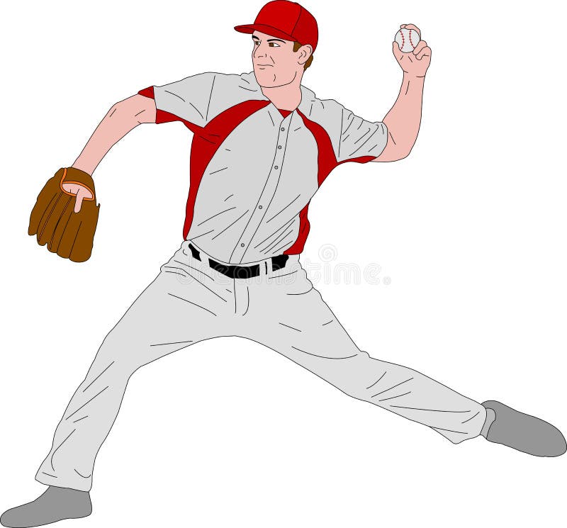 Baseball Pitcher, Detailed Illustration Stock Vector - Illustration of ...