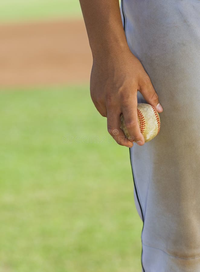 Baseball Pitcher Holding Ball Stock Image - Image of adult ...