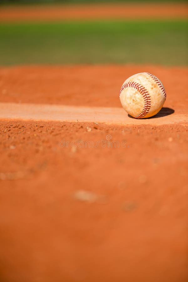 Baseball on Pitcher S Mound Stock Photo - Image of time, outdoors ...