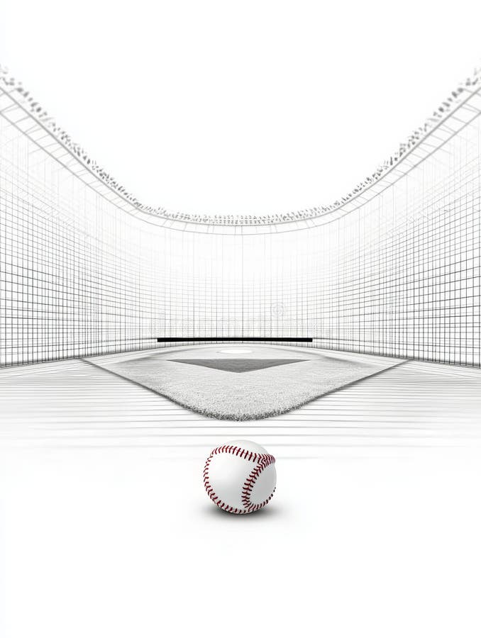 Baseball Pitchers Mound Perspective a Single Baseball Rests on the ...