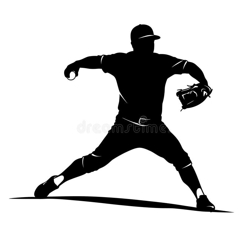 Baseball Pitcher Silhouette Stock Illustration - Illustration of ...