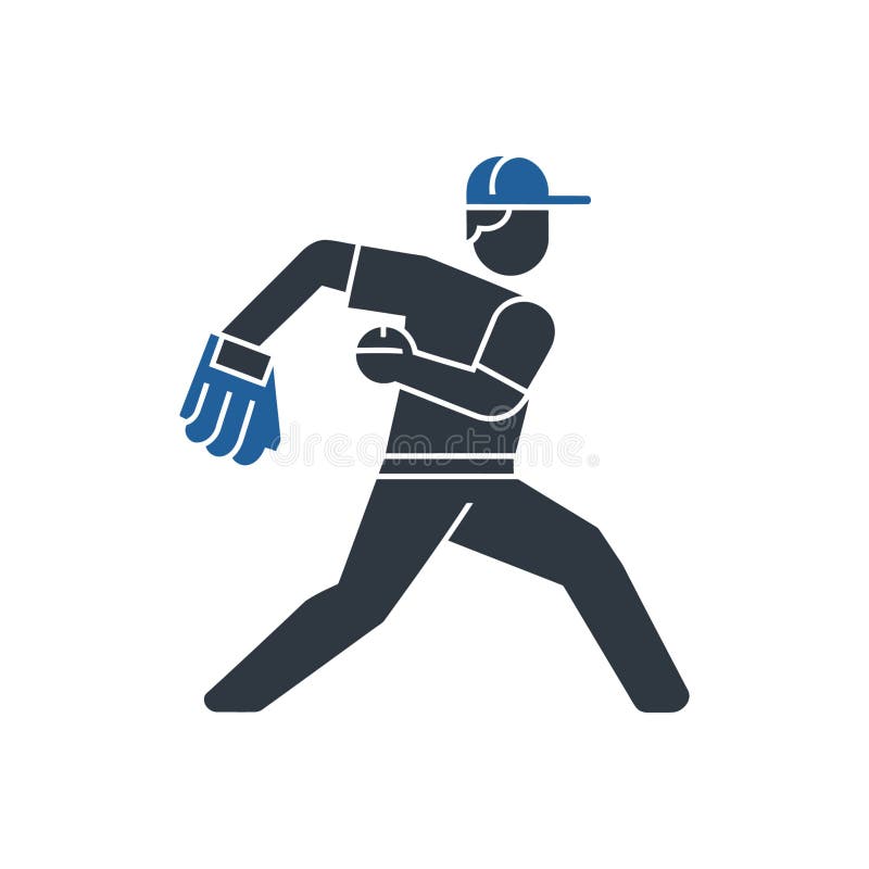 Baseball Pitcher Throwing Icon Stock Vector - Illustration of symbol ...