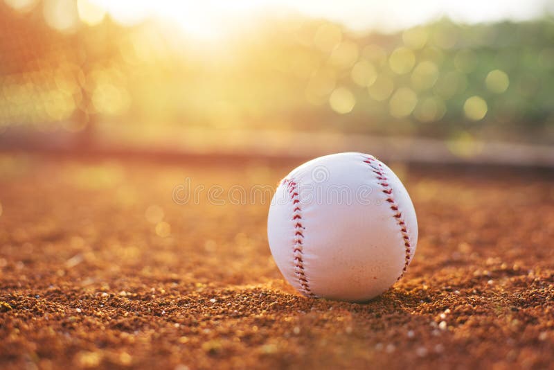 Baseball On The Pitchers Mound Stock Photo - Image of game, horizontal ...
