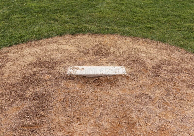 Baseball on the Pitchers Mound Stock Photo - Image of game, horizontal ...