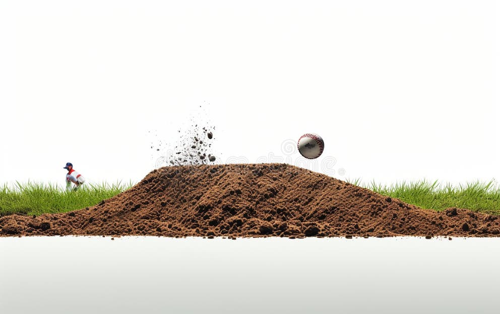Baseball Pitching Mound on White Background Stock Photo - Image of game ...
