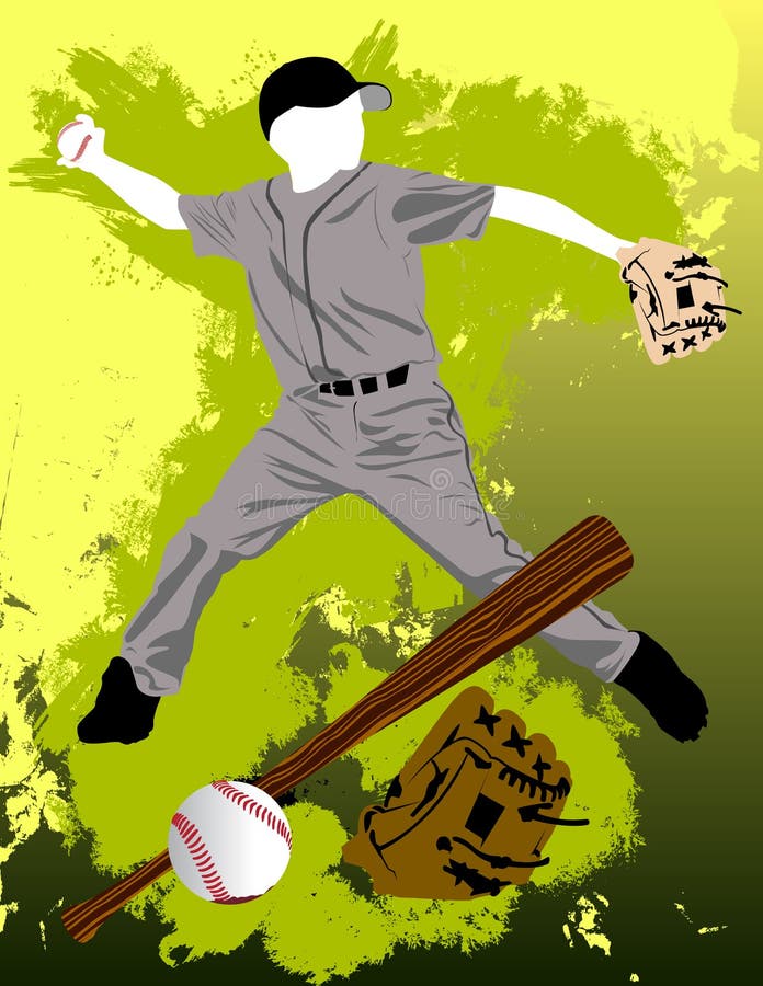 Baseball Player stock vector. Illustration of body, playing - 17883408