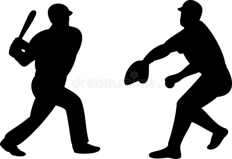 Fast Pitch Softball Silhouettes Stock Vector - Illustration of pitch ...