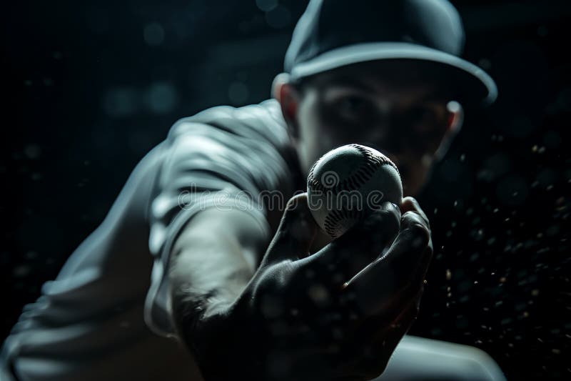 Baseball Player in Action on the Field during a Baseball Game ...