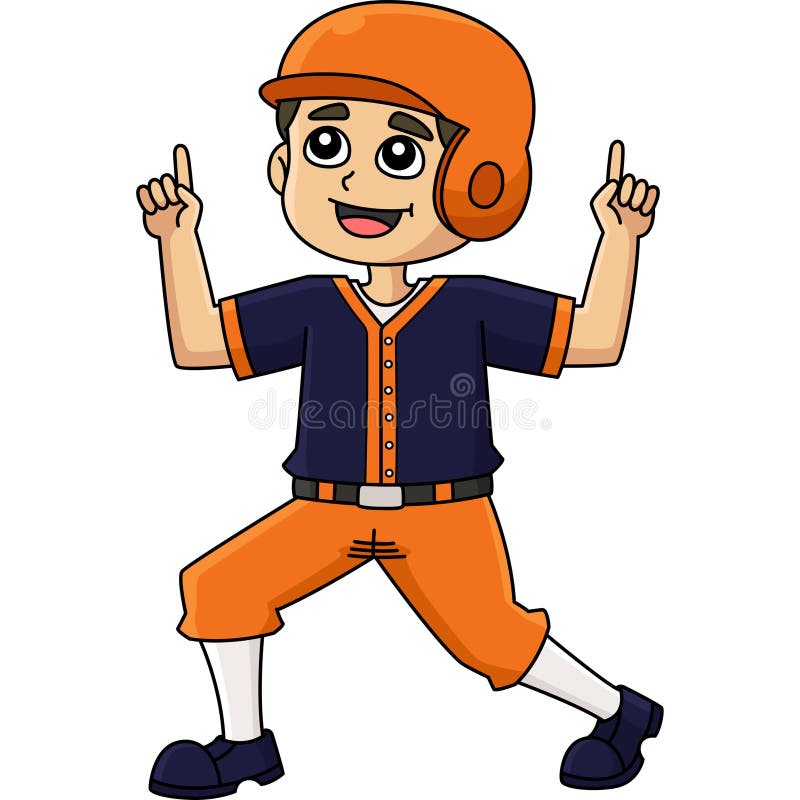 Baseball Player Celebration Cartoon Clipart Stock Vector - Illustration ...