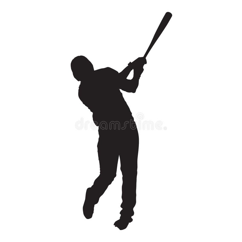 Baseball Player, Front View, Batter Silhouette Stock Vector ...