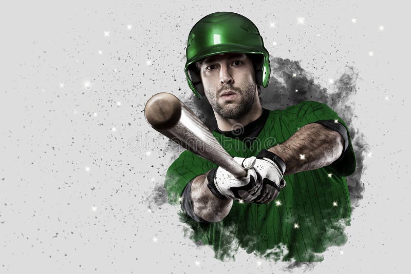 Baseball Player stock image. Image of green, uniform - 88542125