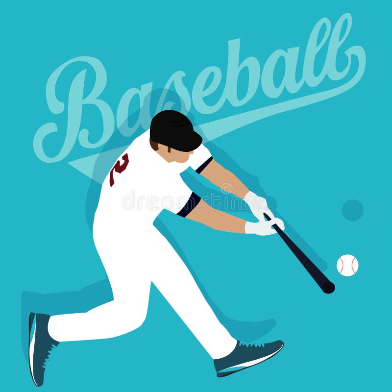 Baseball Player Hit Ball American Sport Athlete Stock Vector ...