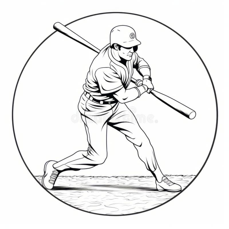 Intricate Baseball Swing: Meticulous Inking and Detailed Illustrations ...