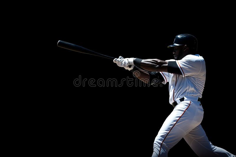 Baseball Player Hitting a Home Run. Generative AI. Stock Illustration ...