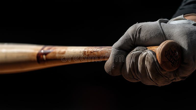 Baseball Player Holding a Bat, Ready To Swing, with Dramatic Lighting ...