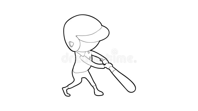 Baseball Player Batting 2D Animation Stock Video - Video of graphic ...