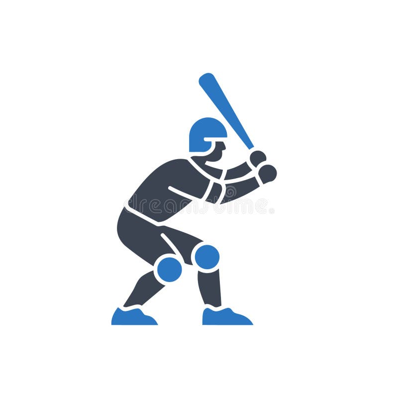 Baseball Player Icon stock vector. Illustration of sign - 375316629