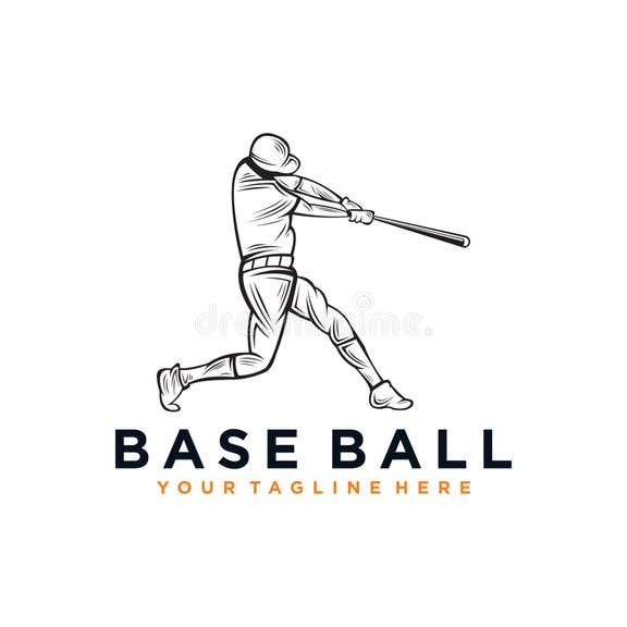 Baseball Player Logo Vector Design Template Stock Vector - Illustration ...