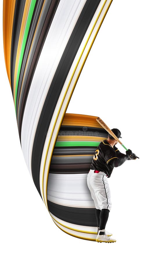 Baseball Player in Motion, Swinging Baseball Bat Against White ...