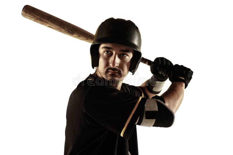 Baseball Player, Pitcher in a Black Uniform Practicing on a White ...