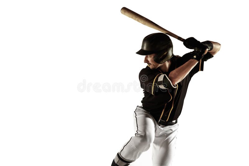 Baseball Player, Pitcher in a Black Uniform Practicing on a White ...