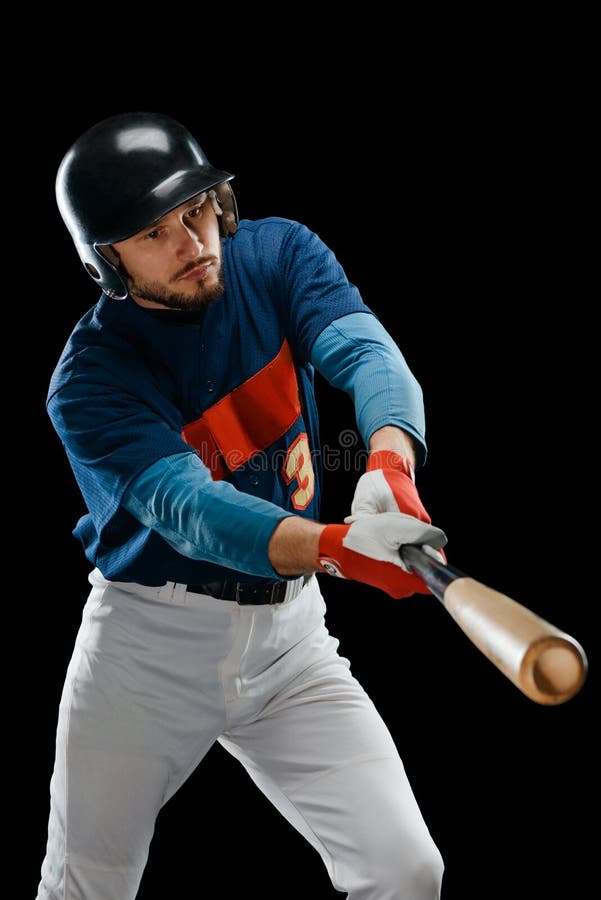 Baseball Player Practicing a Hit Stock Image - Image of baseball, ball ...