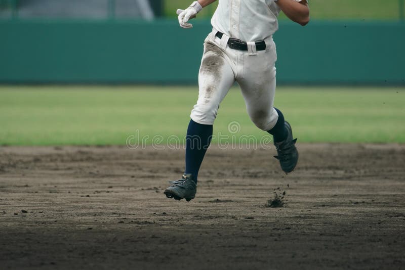 Baseball Player Running for the Next Base Stock Photo - Image of chance ...