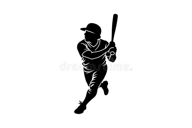 Baseball Player Silhouette Vector Batting Pose Sports Illustration ...