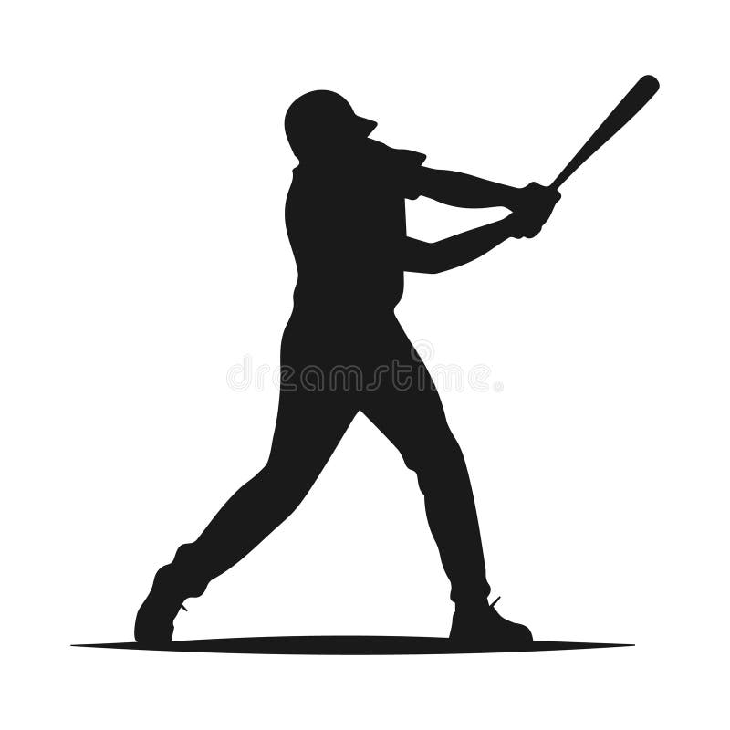 Baseball Player Silhouette Vector Flat Icon, Baseball Game Player ...