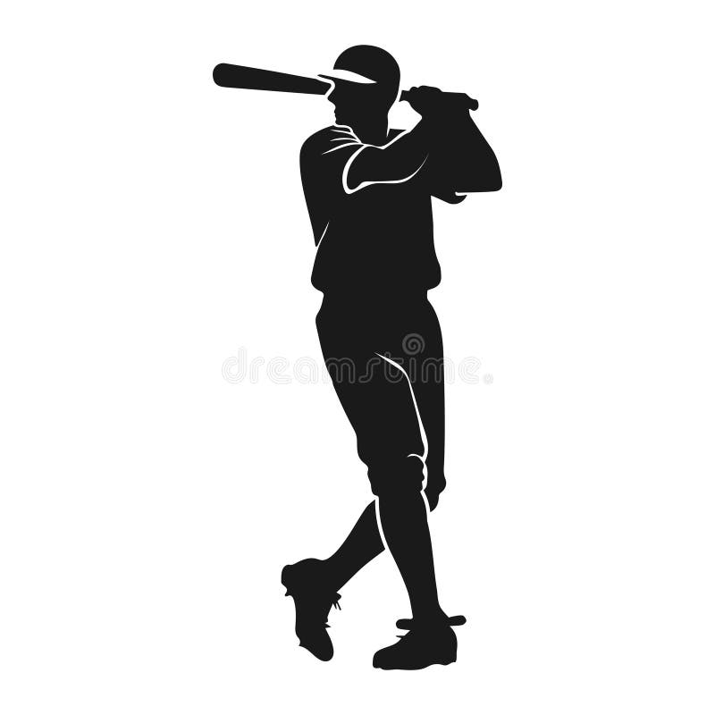 Baseball Player Silhouette Vector Flat Icon, Baseball Game Player ...