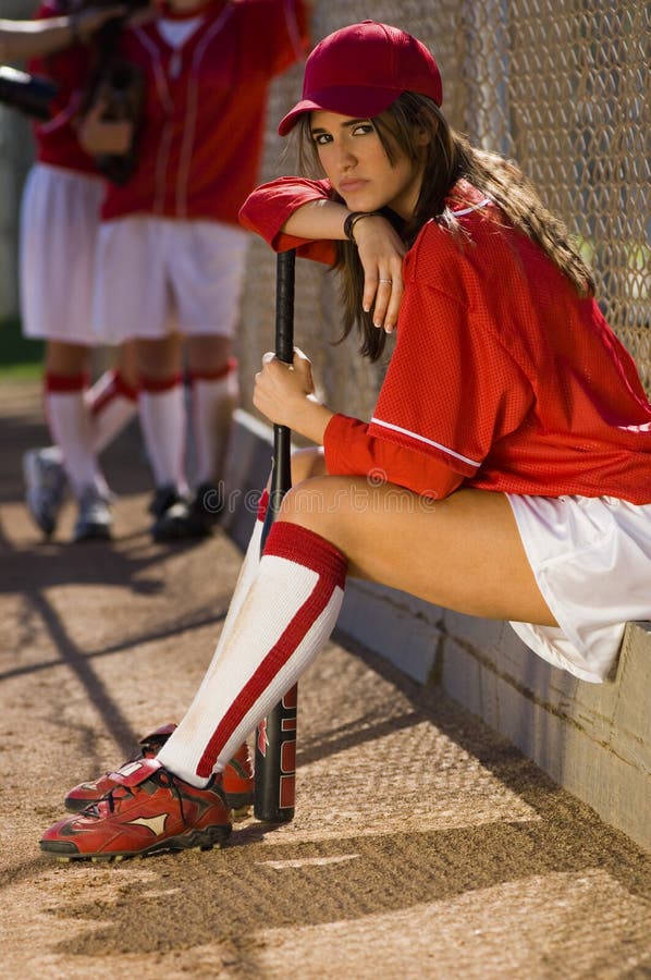 Baseball Player Sitting with Bat Stock Photo - Image of summer, leisure ...