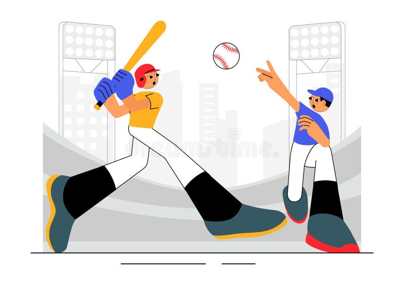 A Baseball Player Sport Vector Illustration Featuring an Athlete in ...
