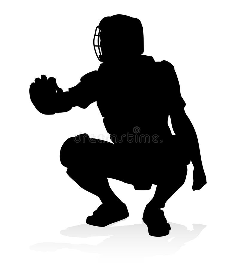 Baseball Catcher Silhouette