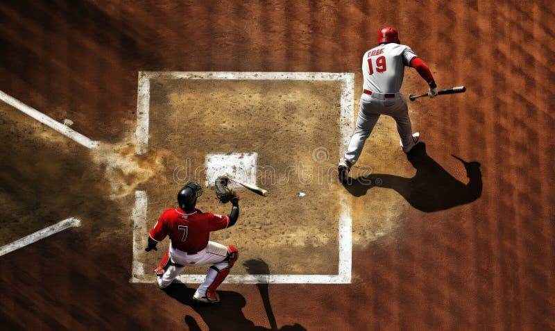 Baseball Player Standing Next To Base on Field Stock Illustration ...