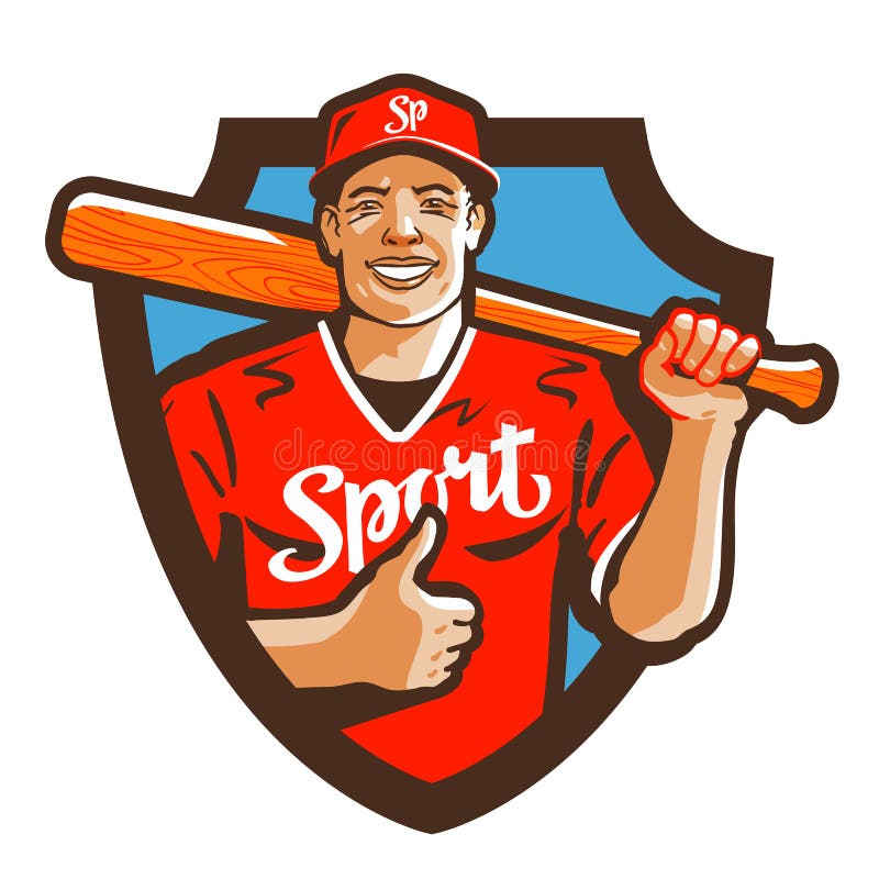 Baseball Player Vector Logo. Sport, Mascot Icon Stock Vector ...